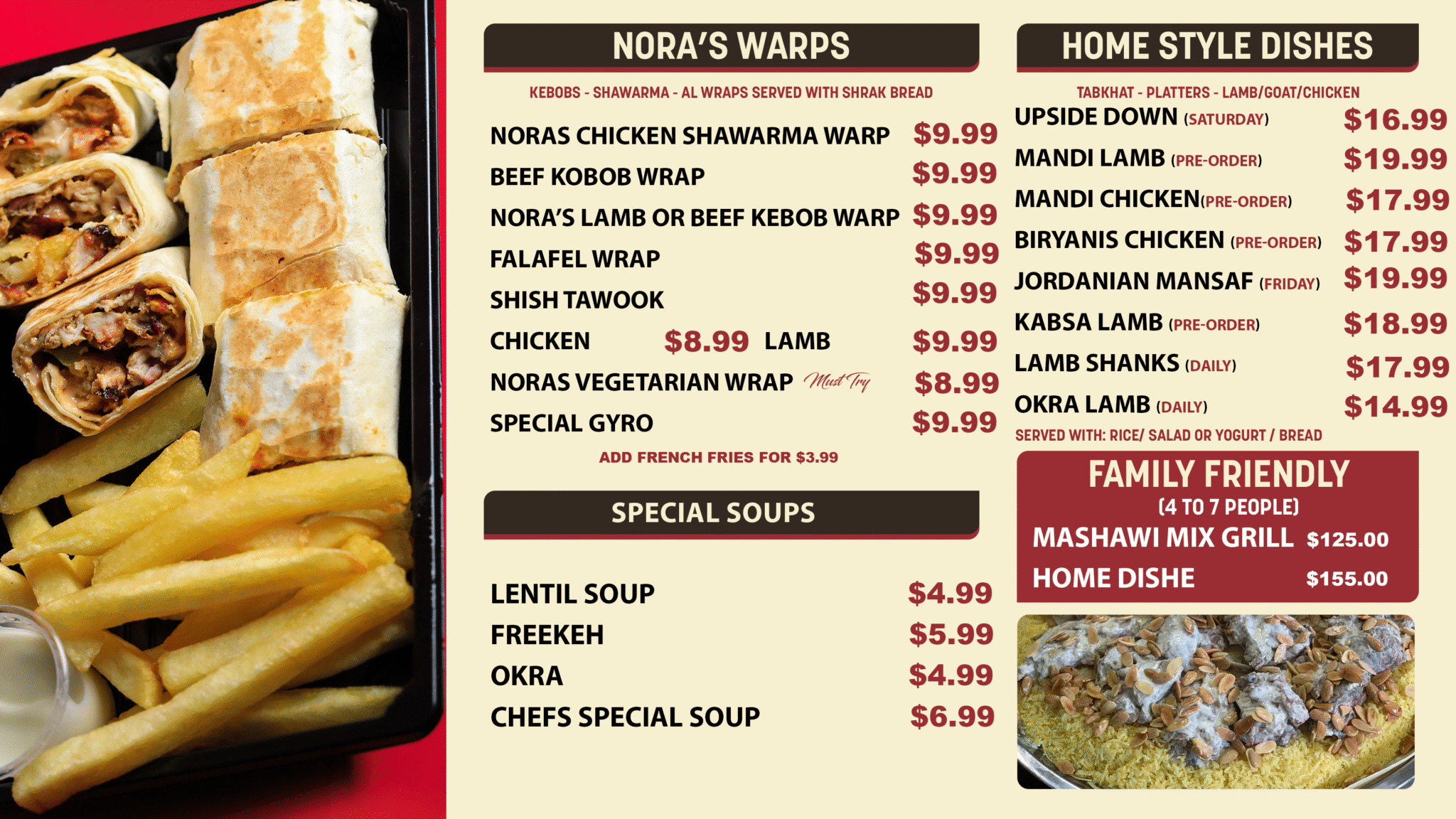 Menu - Nora's Cafe