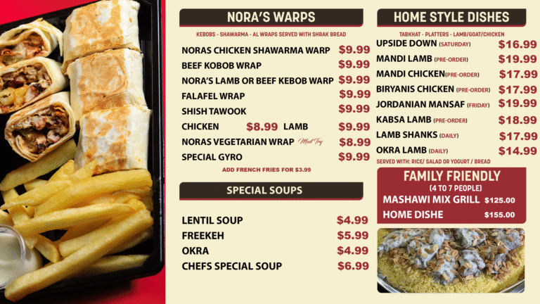 Menu - Nora's Cafe